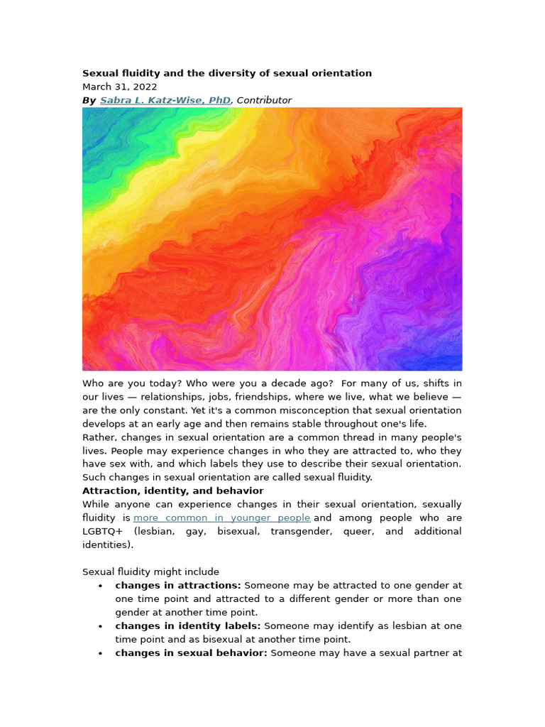 Understanding Sexual Fluidity and Identity | PDF | Social Stigma | Bisexuality