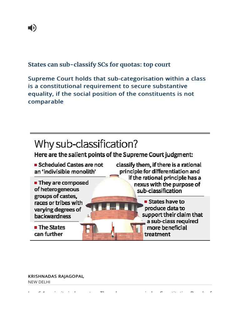 Supreme Court Allows SC Sub-Classification | PDF | Government Of India ...
