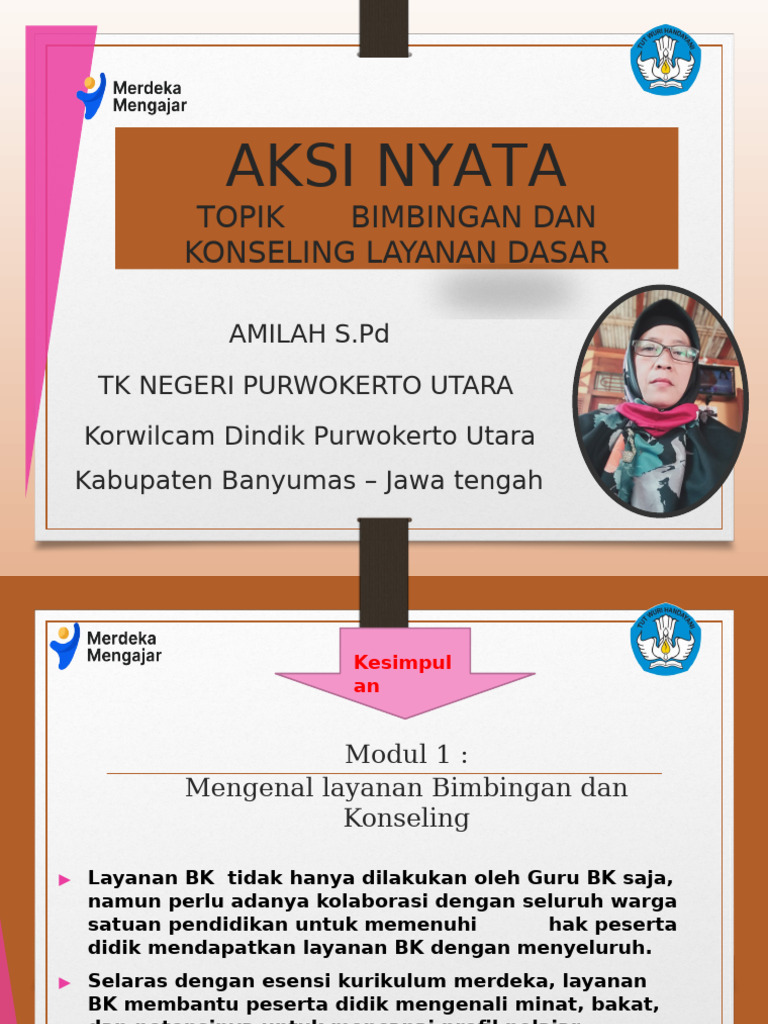 ppt AKSI NYATA BIMBINGAN DAN KONSELING LAYANAN DASAR | PDF