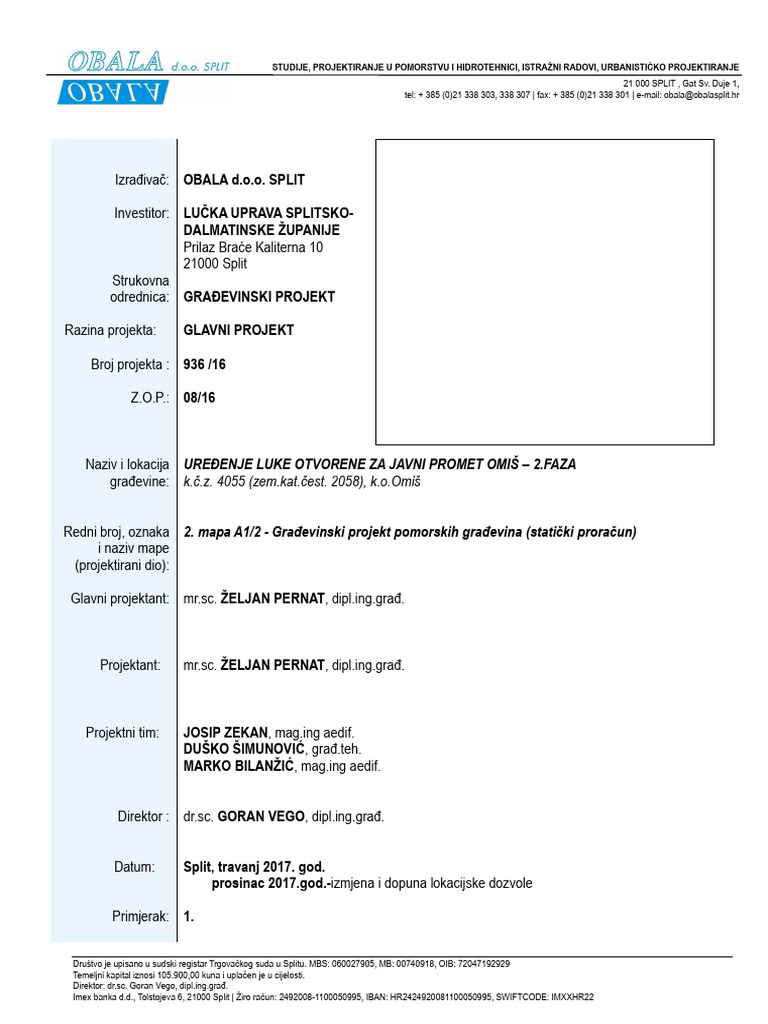 GP_Omiš 2.faza_2.mapa A1_2_statika_izmjena i dopuna (1) | PDF