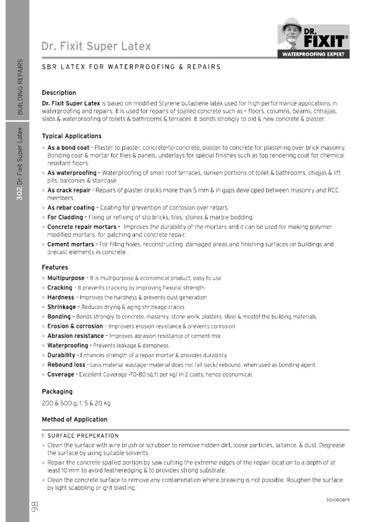 DR - Fixit Waterproofing Latex | PDF