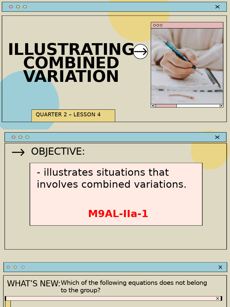 Combined Variation Lesson Guide | PDF