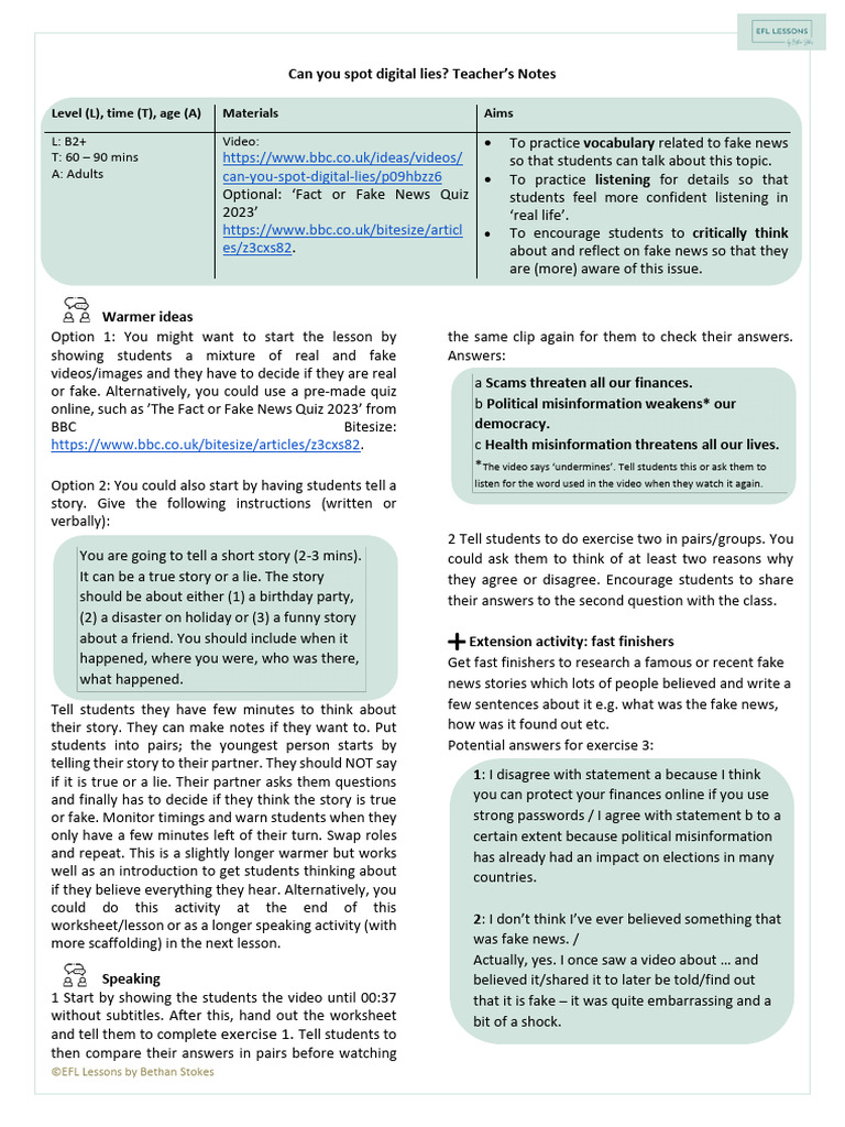 Spotting Digital Lies in Media | PDF | Noun | Plural