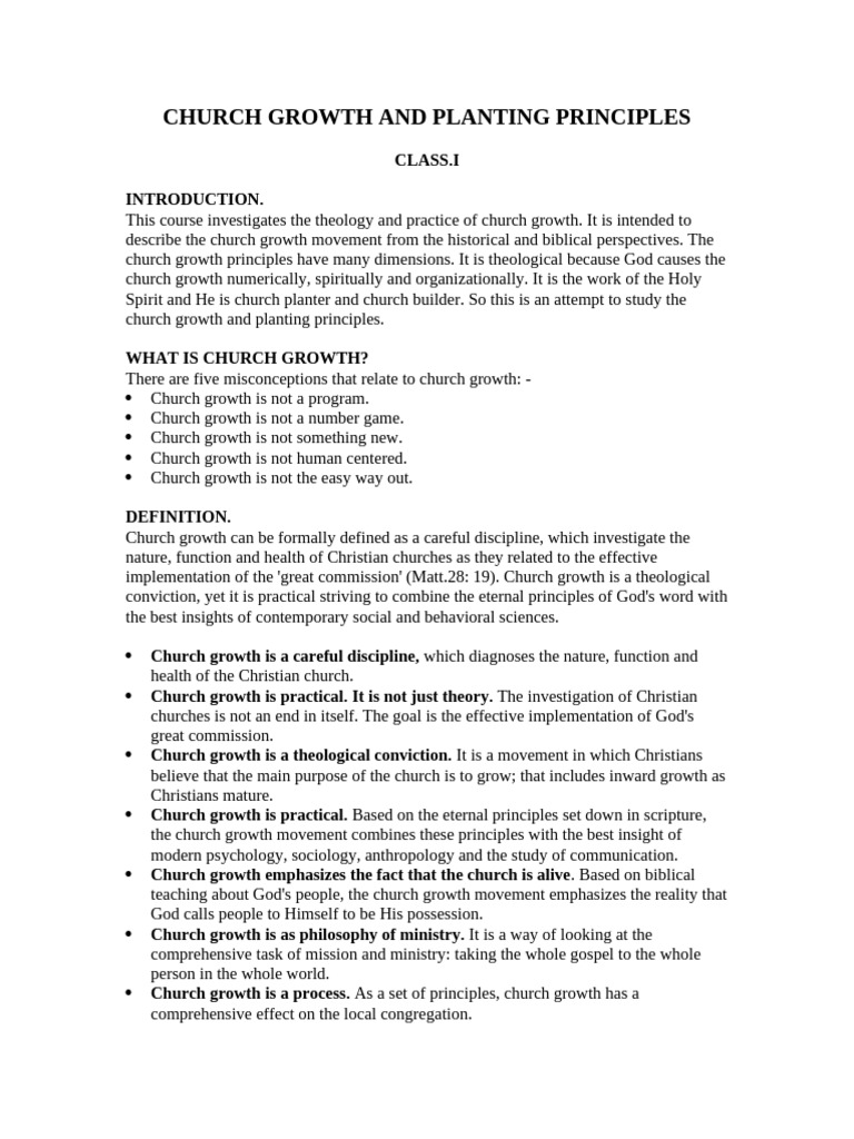 Church Growth &planting Principles | PDF | Jesus | Christian Church