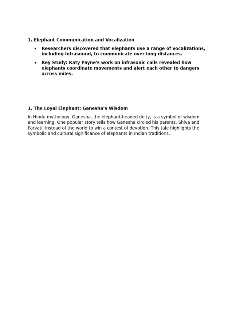 Elephant Communication & Mythology | PDF