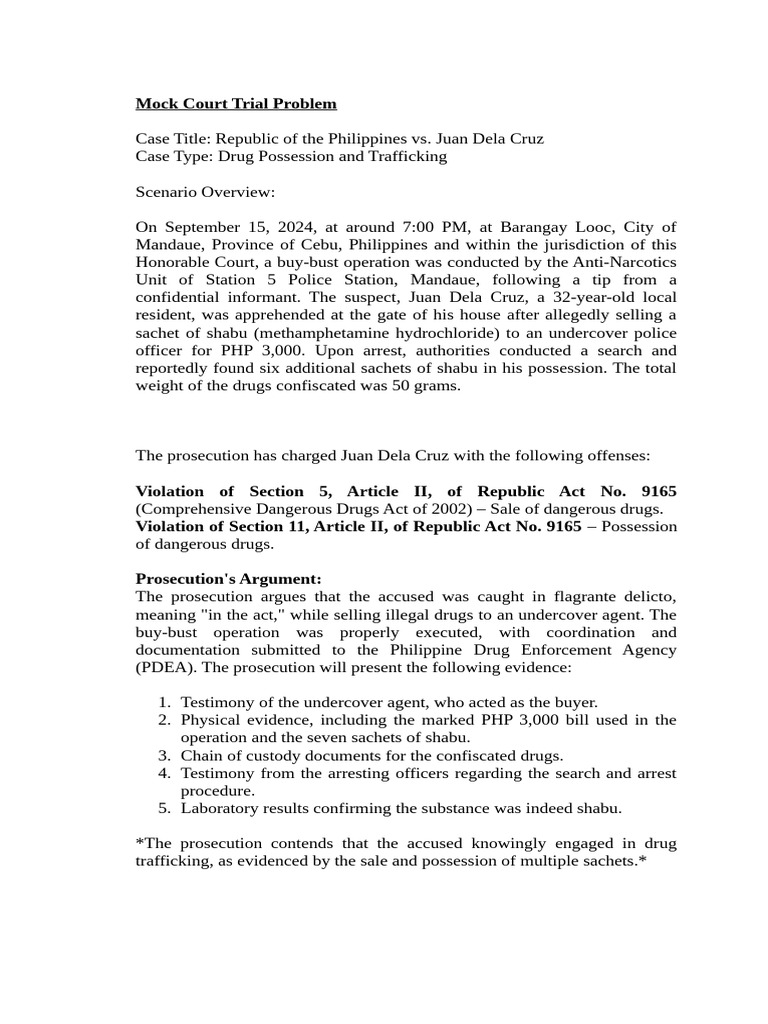 Mock Trial Instructions | PDF | Witness | Trials