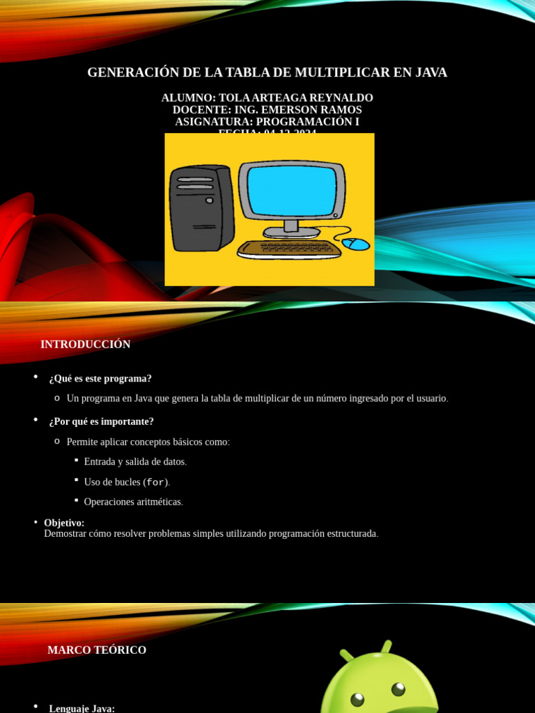 Generación de La Tabla de Multiplicar en Java | PDF