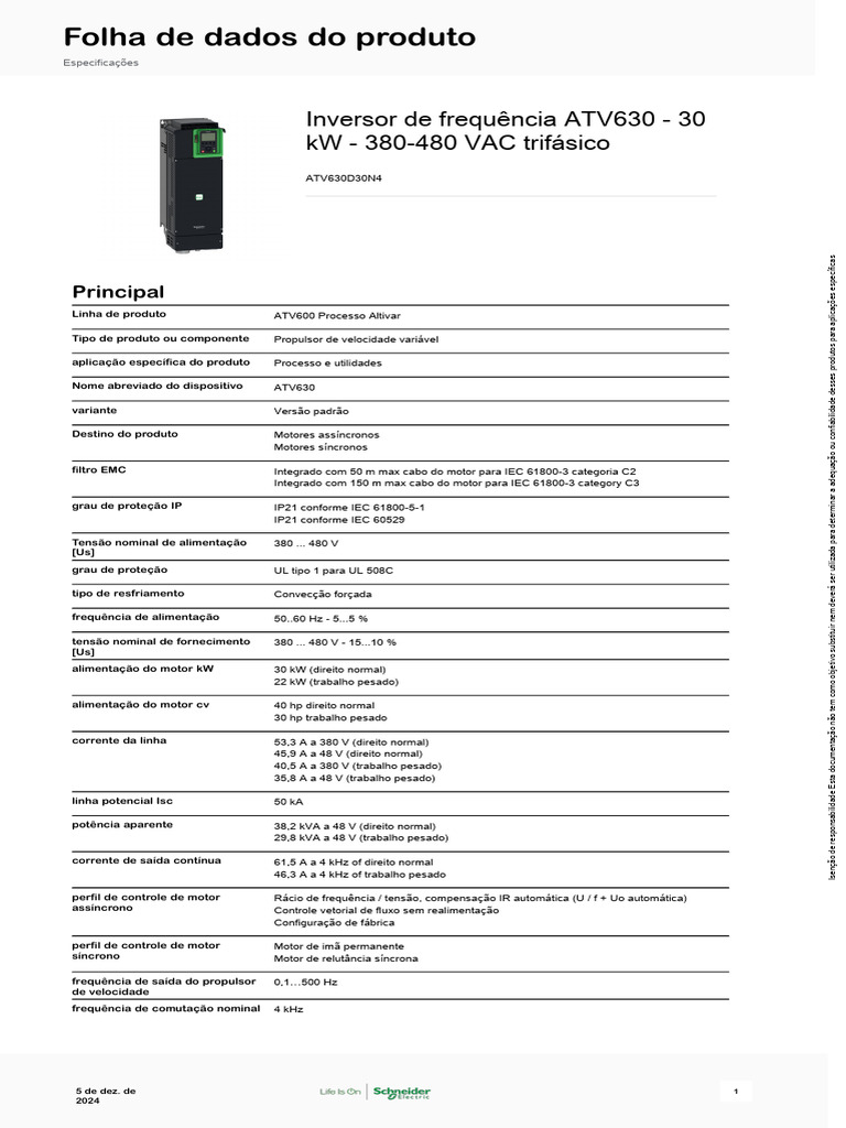 Schneider Electric_Altivar-Process-ATV600_ATV630D30N4 | PDF ...
