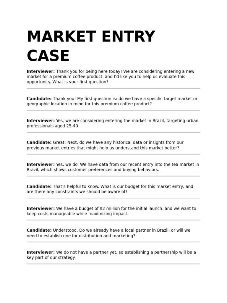 2. MARKET ENTRY CASE | PDF | Marketing | Swot Analysis
