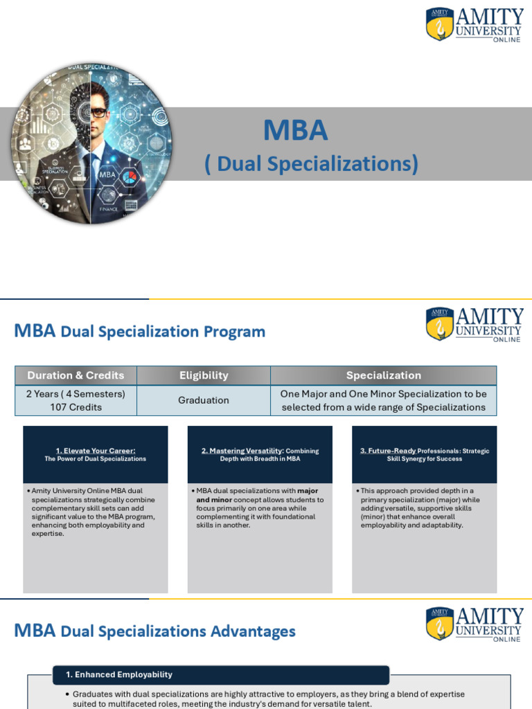MBA Dual Specializations Overview | PDF | Master Of Business ...