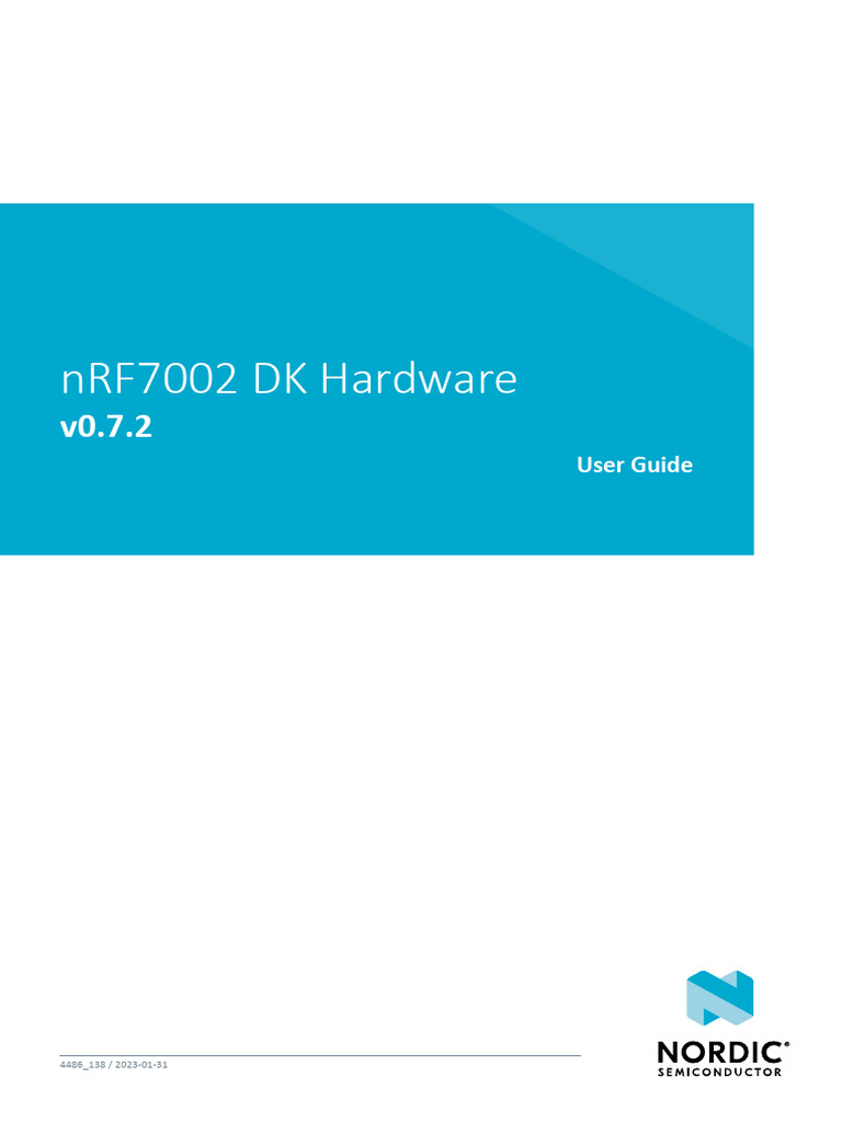NRF7002 DK User Guide v0.7.2 | PDF | Ieee 802.11 | Wi Fi