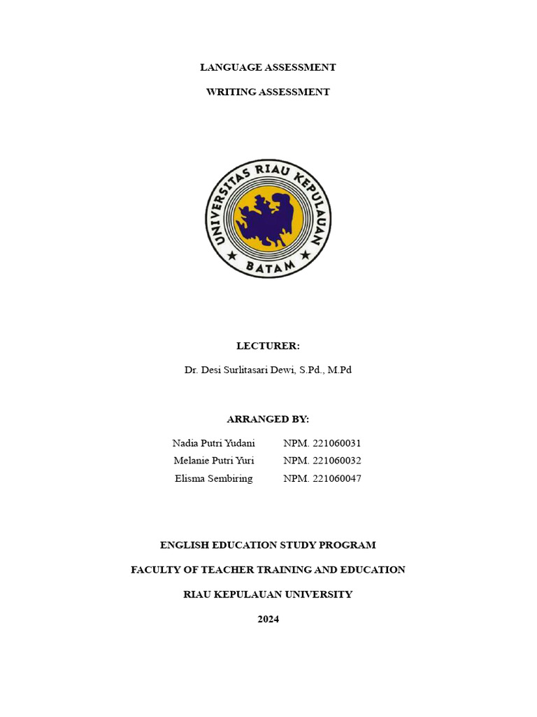 3010 - Writing Assessment Paper Kel Melani | PDF | Rubric (Academic ...