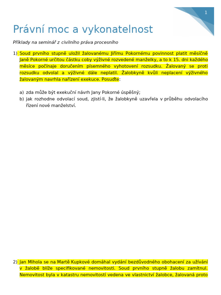 Pravni - Moc - A - Vykonatelnost - Priklady (1) 2 | PDF