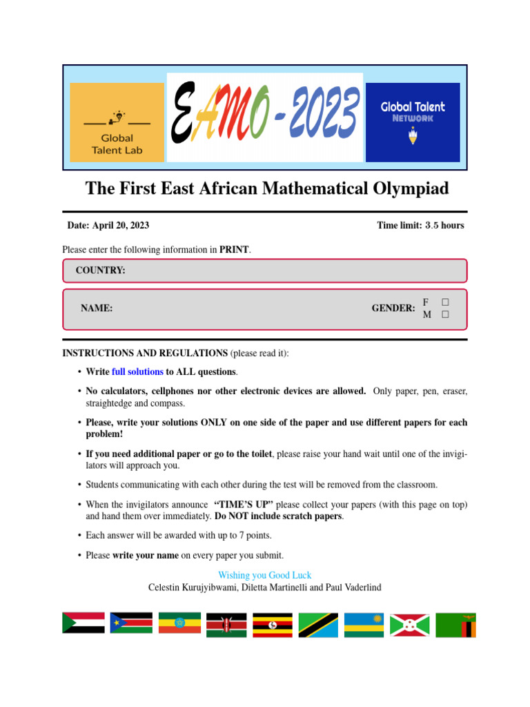 East African Mathematics Olympiad 2023-3 | PDF | Mathematics