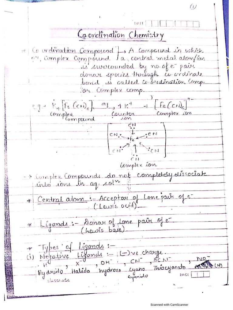 Coordination Chemistry | PDF