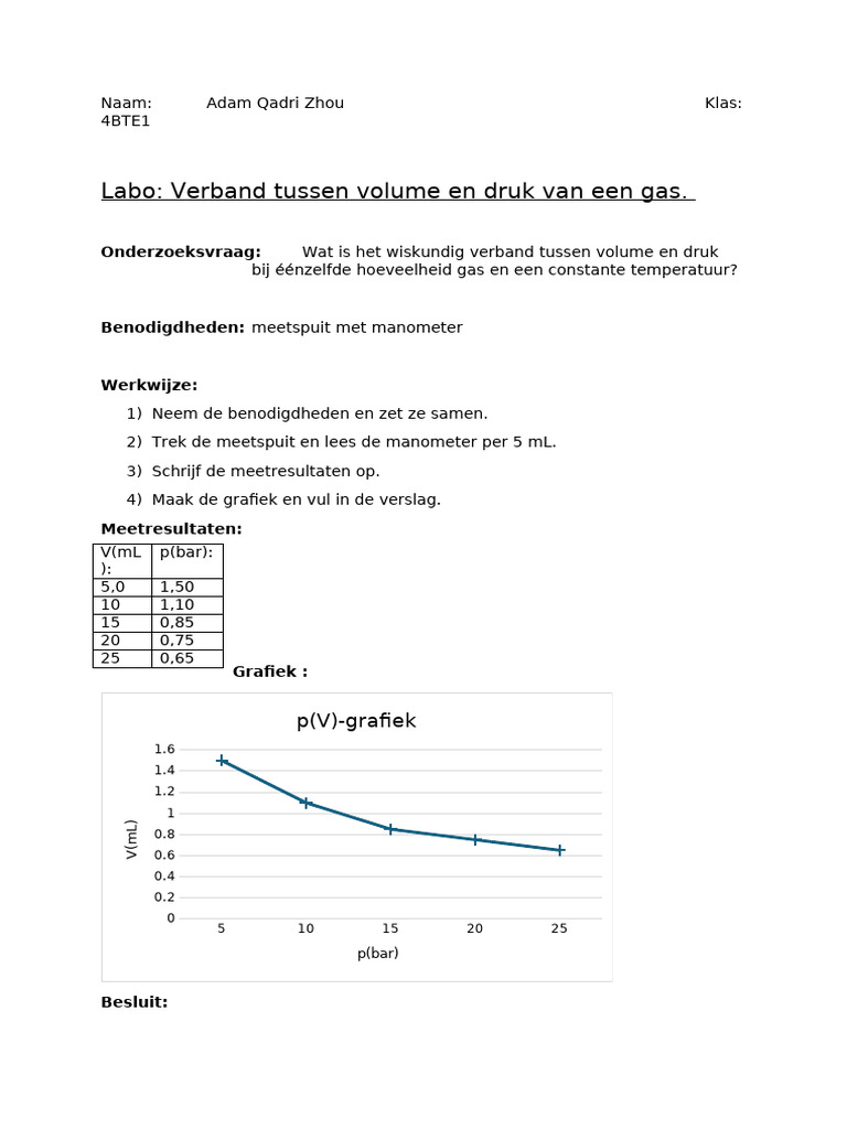 4BTE Labo Gas Verband Volume en Druk | PDF