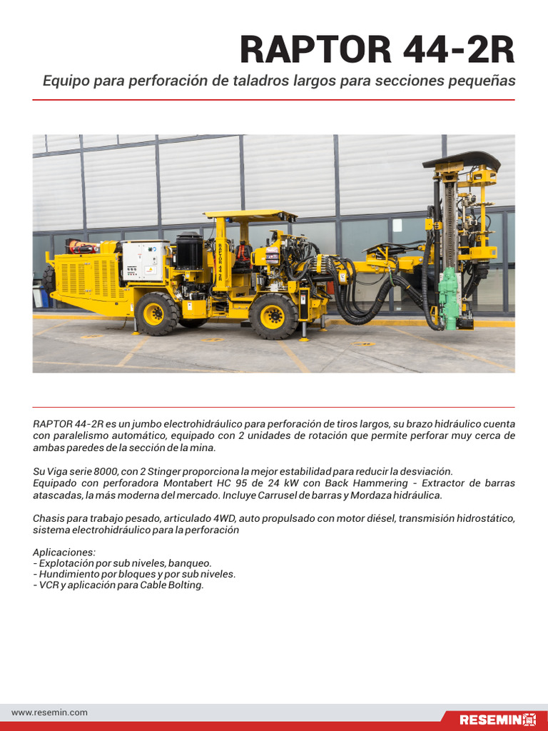 Jumbo Perforador Raptor 44-2R | PDF
