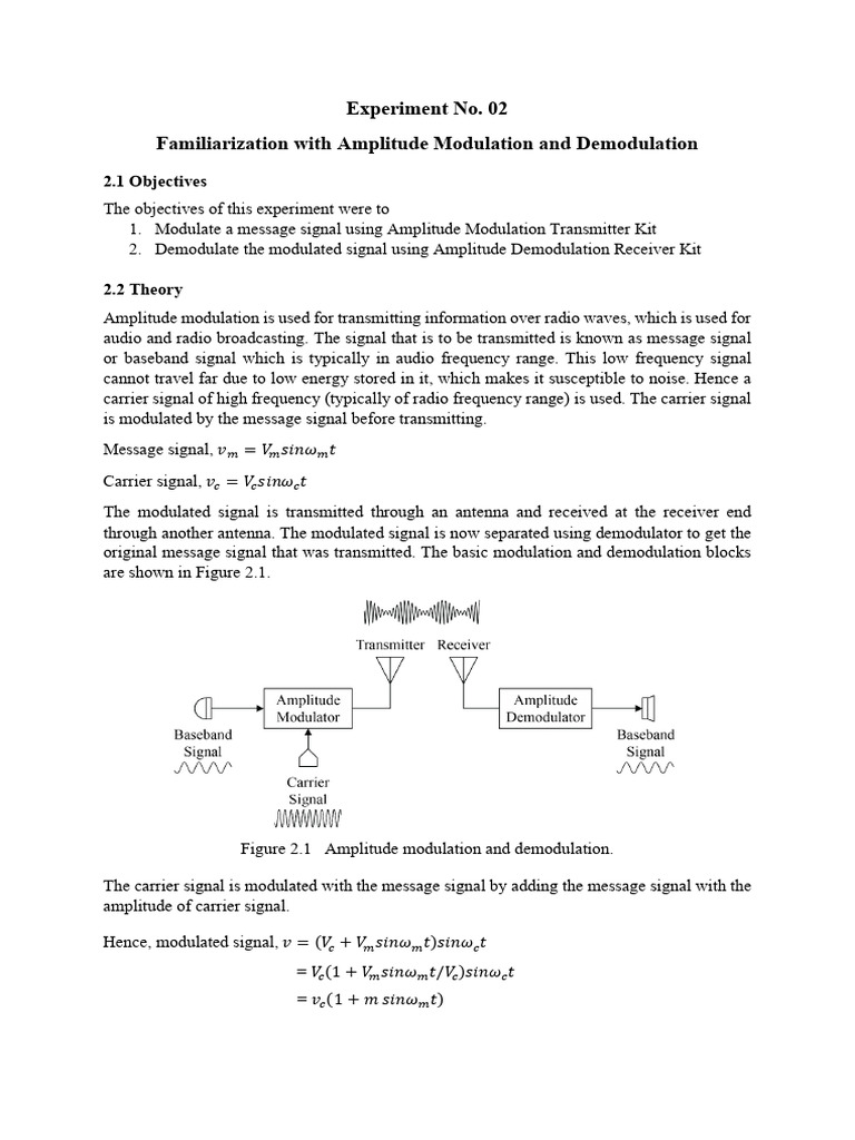 Report_Amplitude Modulation and Demodulation | PDF | Modulation | Radio