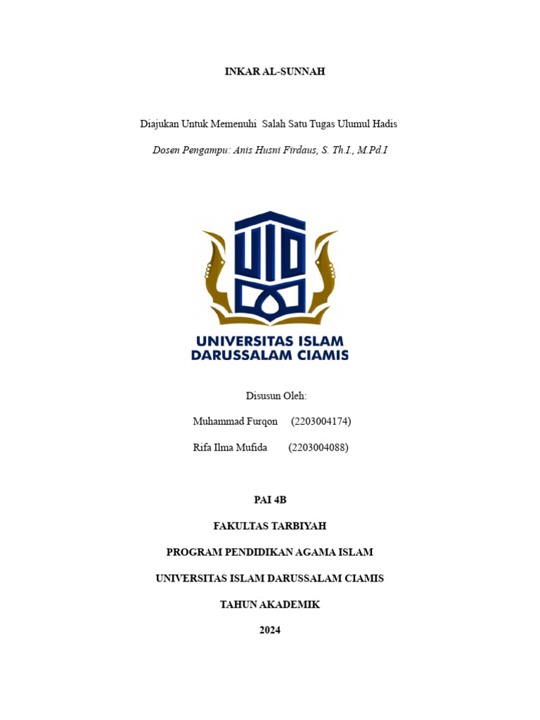 Memahami Inkar Al-Sunnah dalam Islam | PDF