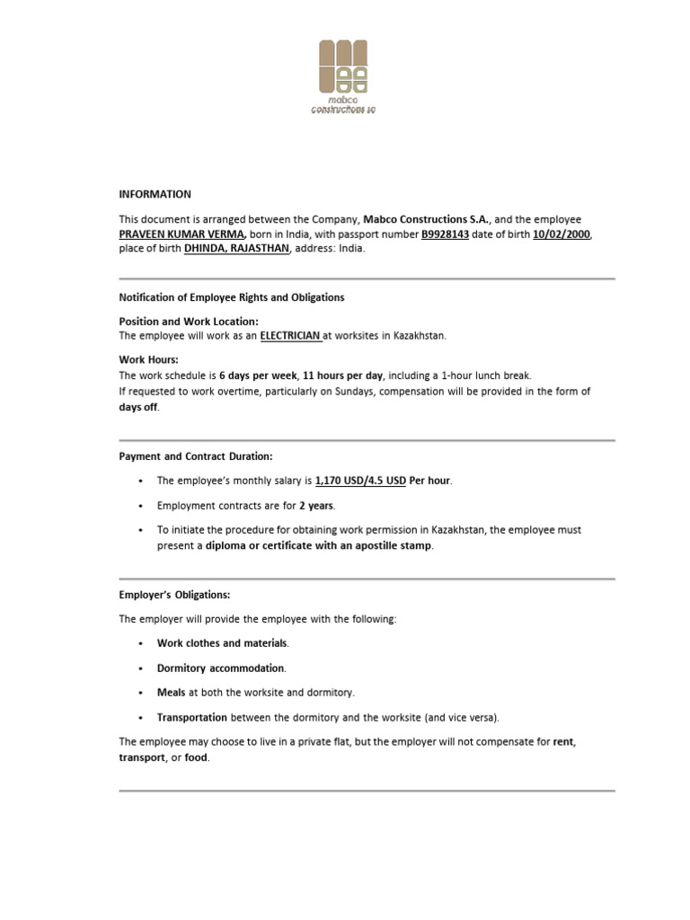 Praveen Kumar Verma | PDF | Employment | Travel Visa