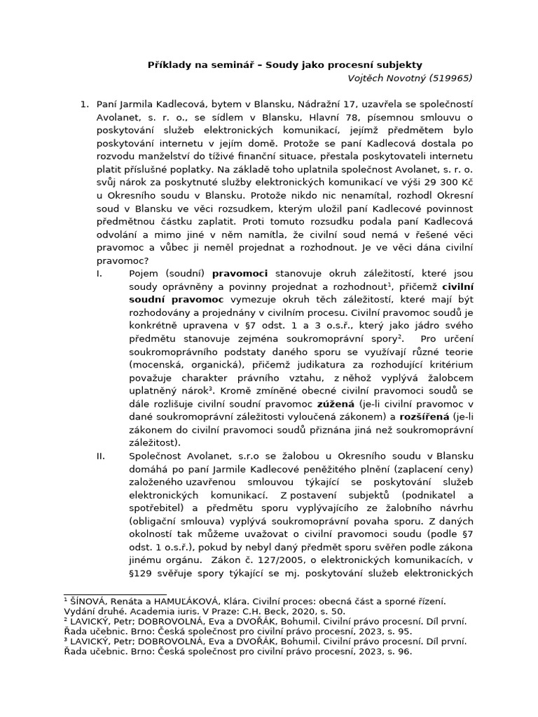 Priklady 2. Seminar CPP I 2024 Novotny | PDF