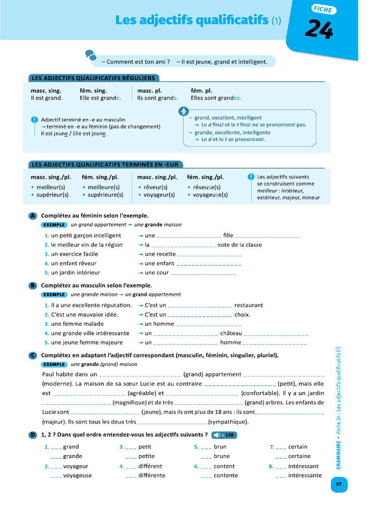 Adjectifs | PDF