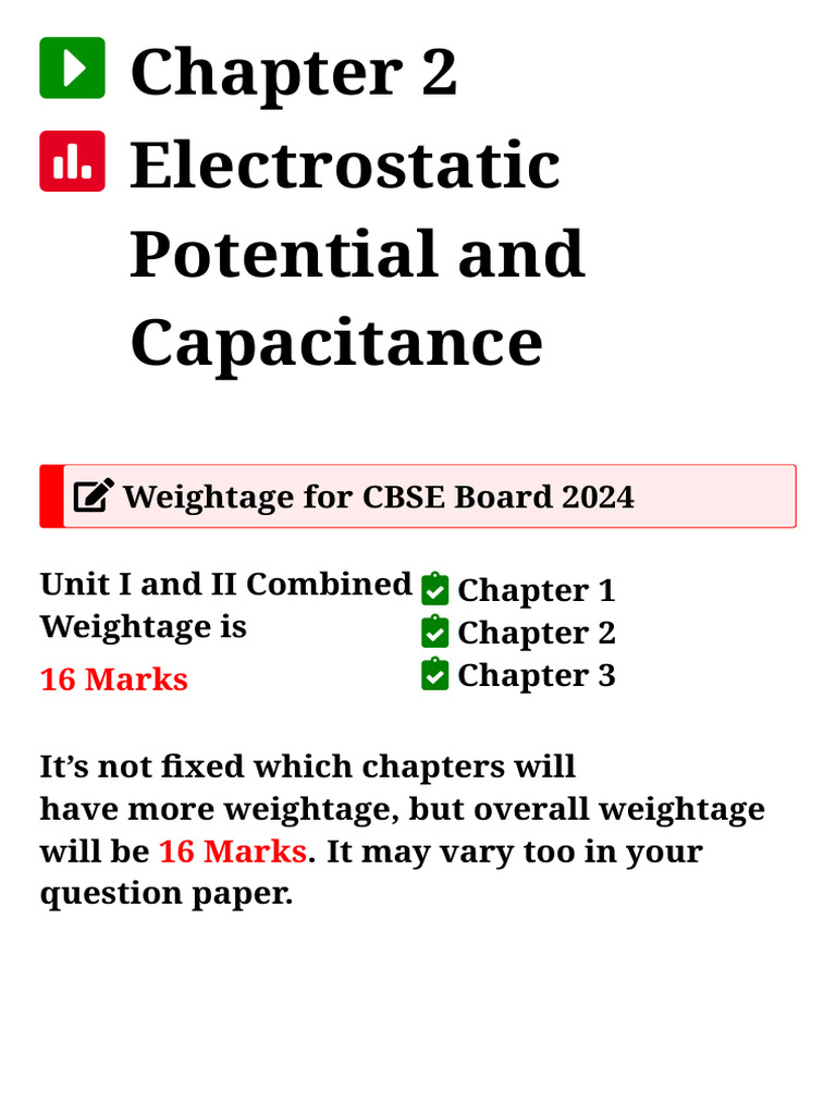Electrostatic Potential & Capacitance Guide | PDF | Capacitance | Capacitor