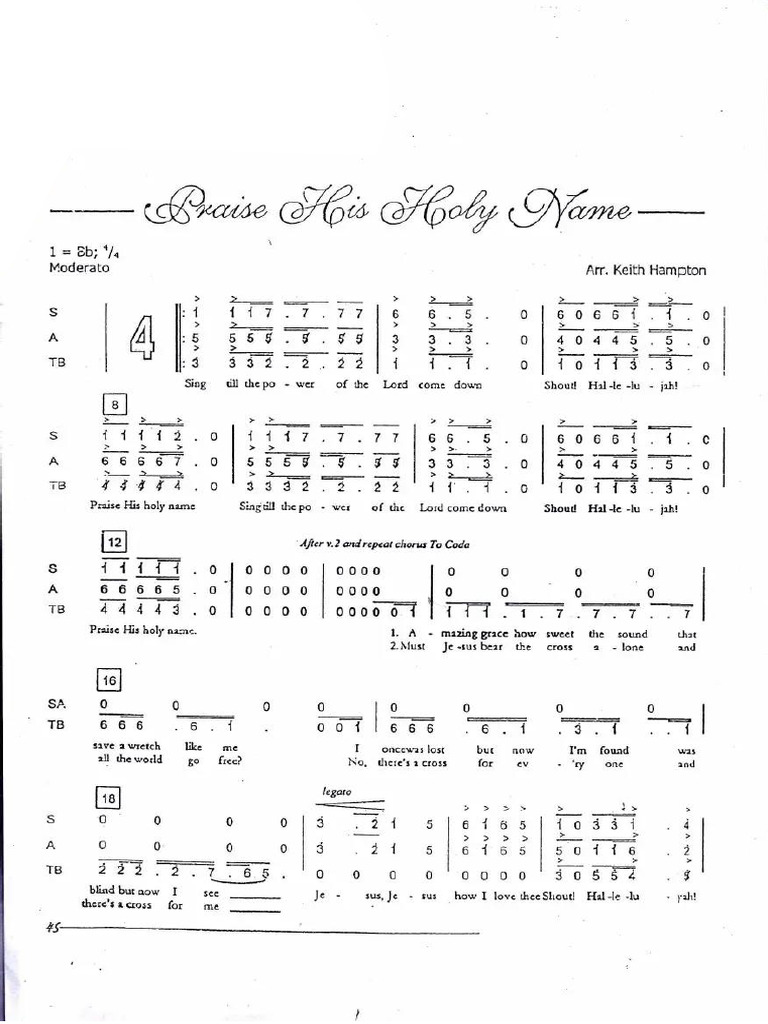 Praise His Holy Name - Keith Hampton | PDF