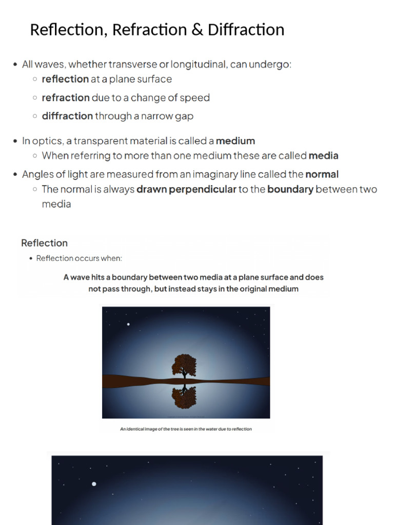 1.4 Reflection, Refraction and Diffraction of Waves | PDF