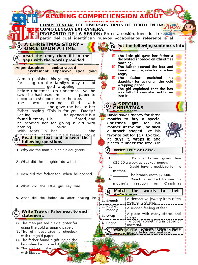 Christmas Reading Comprehension Activities | PDF | Softlines (Retail)