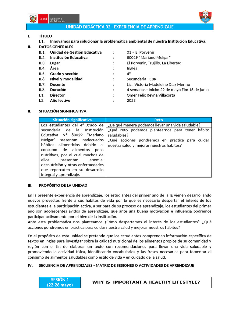 Unidad Didáctica 03 4TH | PDF | Aprendizaje | Infografia