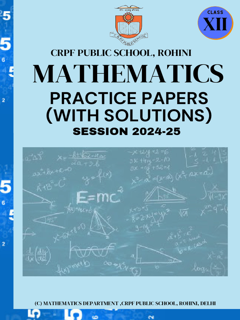 Class XII Math Practice Papers | PDF | Area | Euclidean Vector