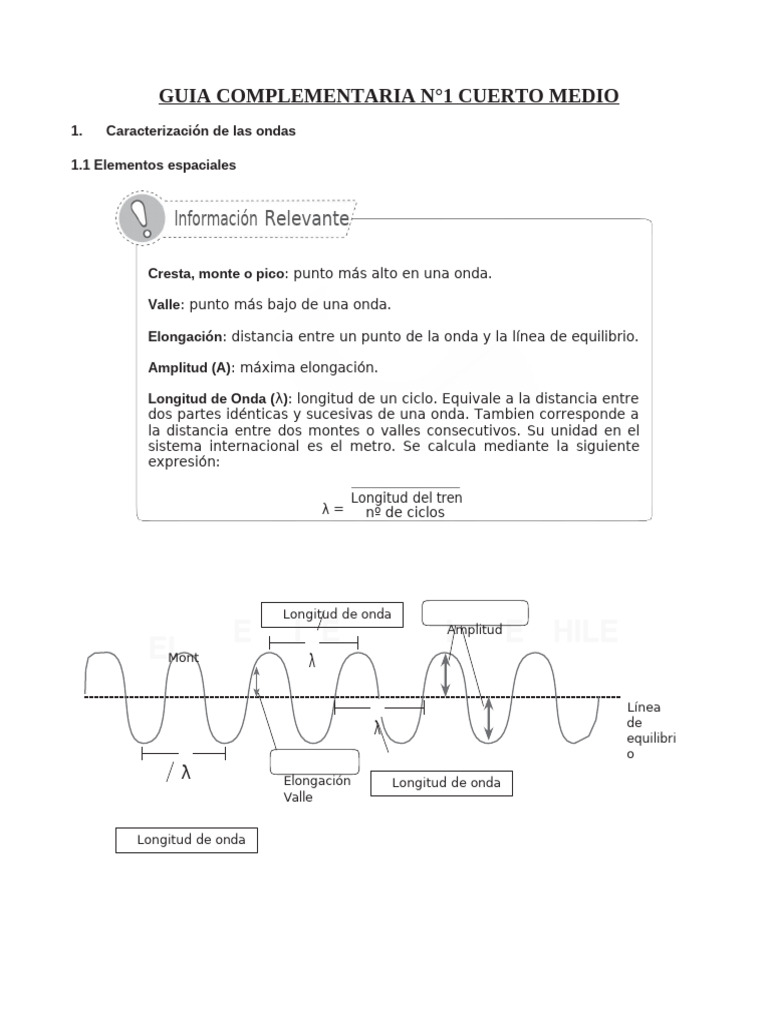 Guia Complementaria N°1 Cuarto Medio | PDF | Olas | Frecuencia