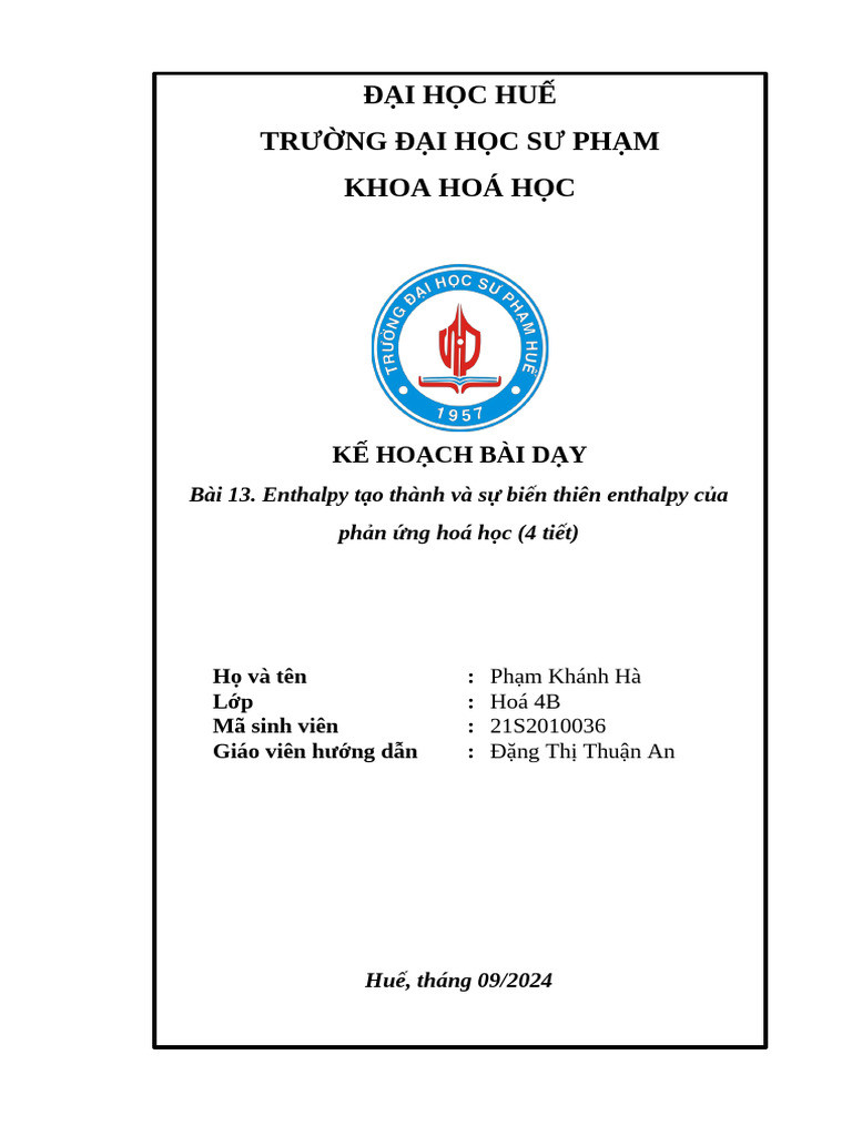 PH M Khánh Hà. Bài 13-Hoá 10-CTST. Nhóm A2 | PDF