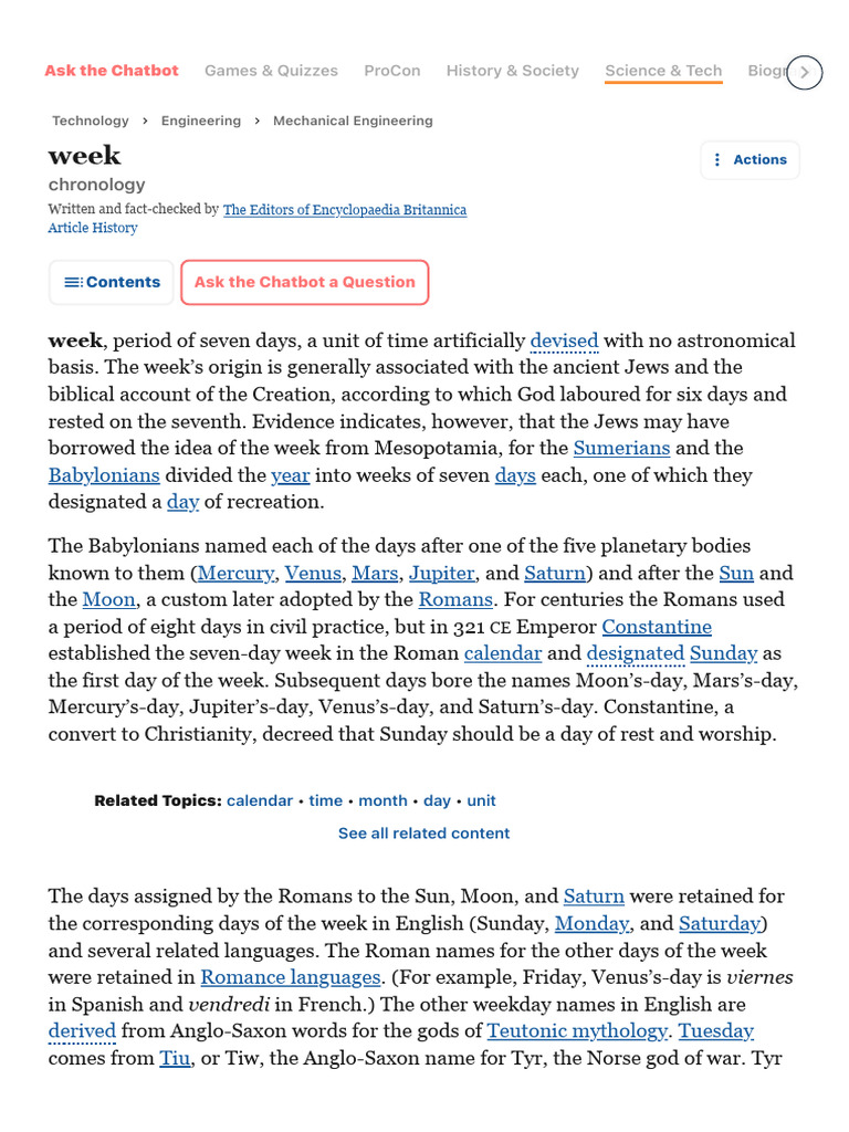 Origin and Structure of the Week | PDF | Hour | Greenwich Mean Time