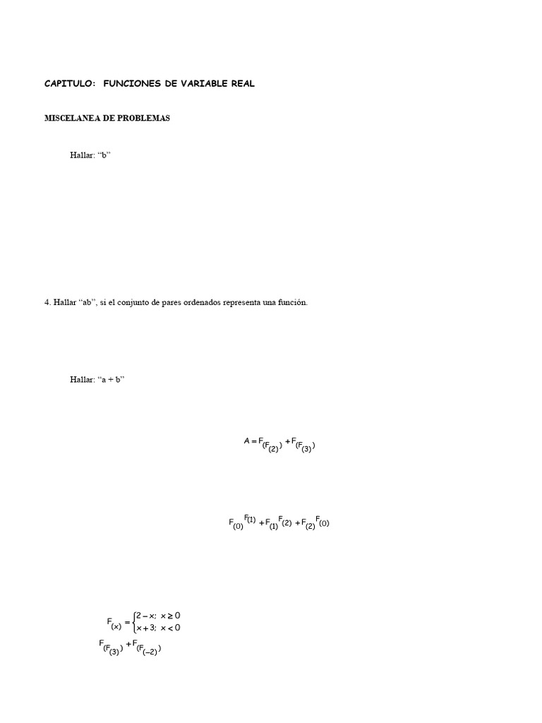 MISCELANEA DE FUNCIONES | PDF | Función (Matemáticas) | Relaciones matematicas