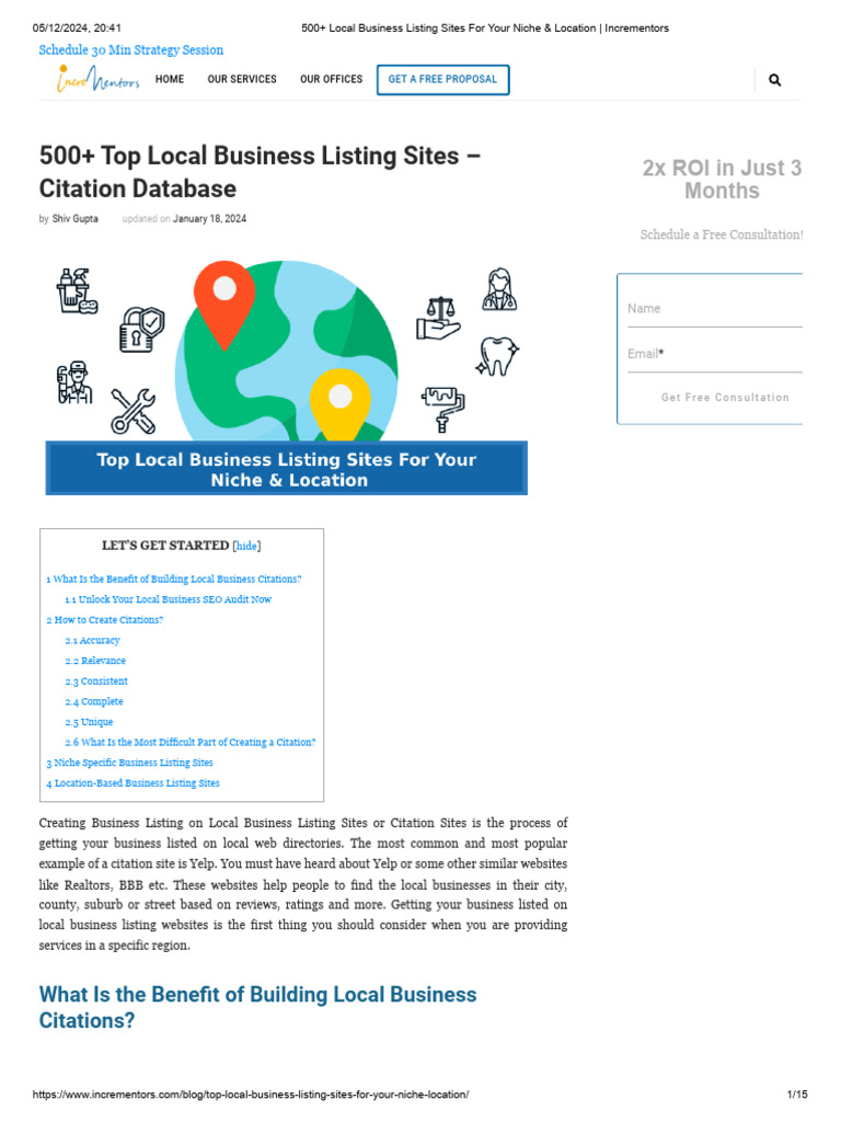 500+ Local Business Listing Sites For Your Niche & Location ...