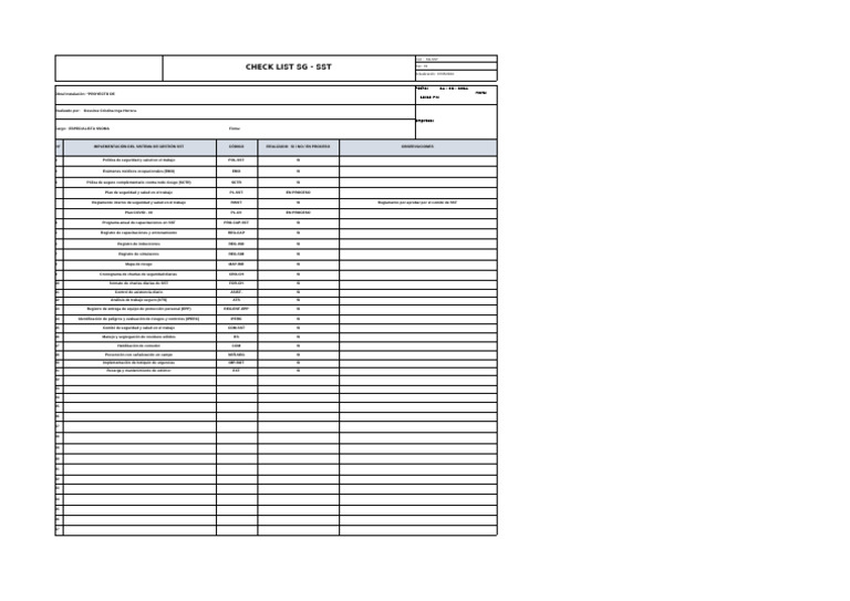 4-Check List de Sg-sst | PDF