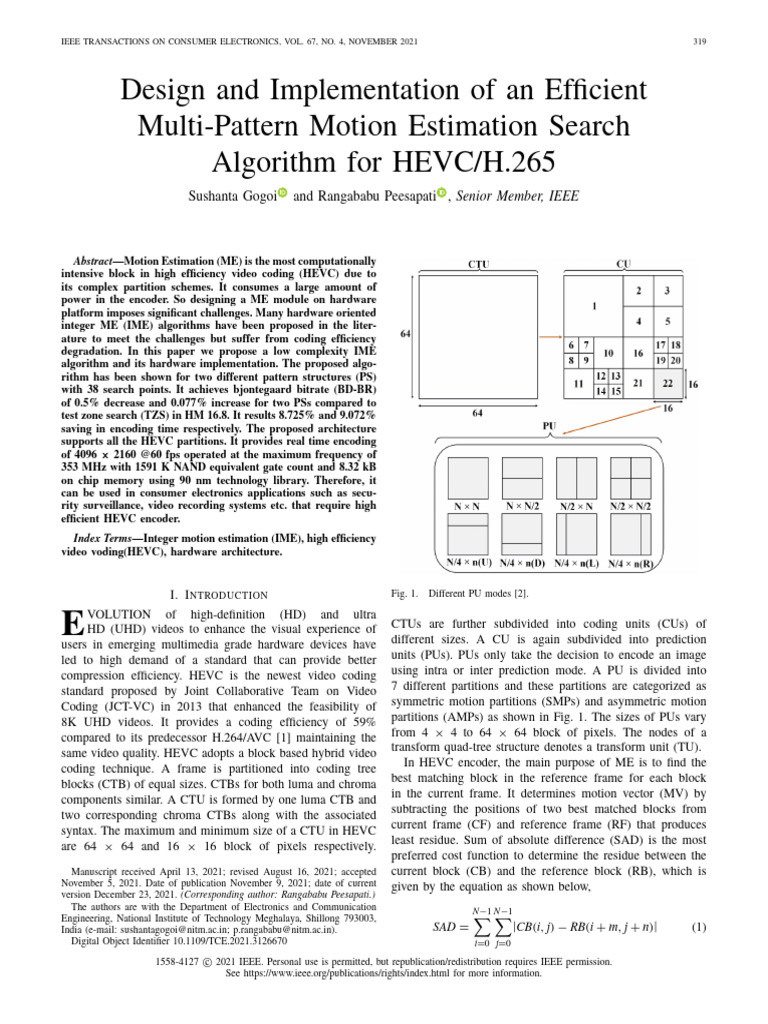 Design And Implementation Of An Efficient Multi Pattern Motion