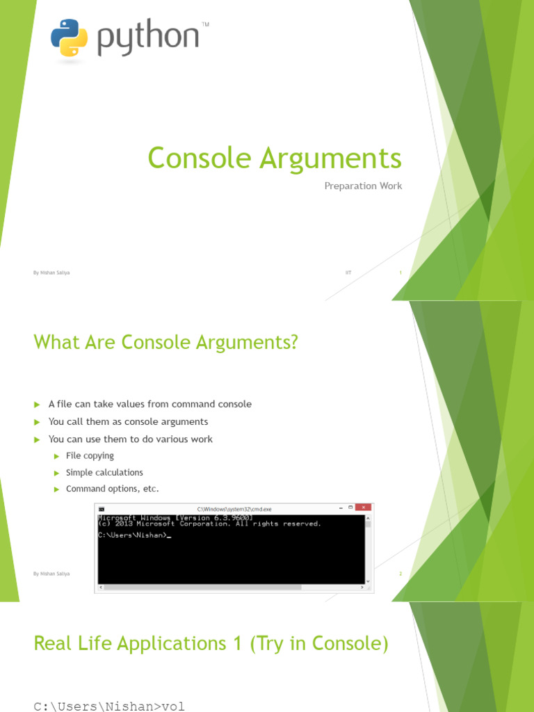 Week 06 - Lecture - Console Arguments | PDF