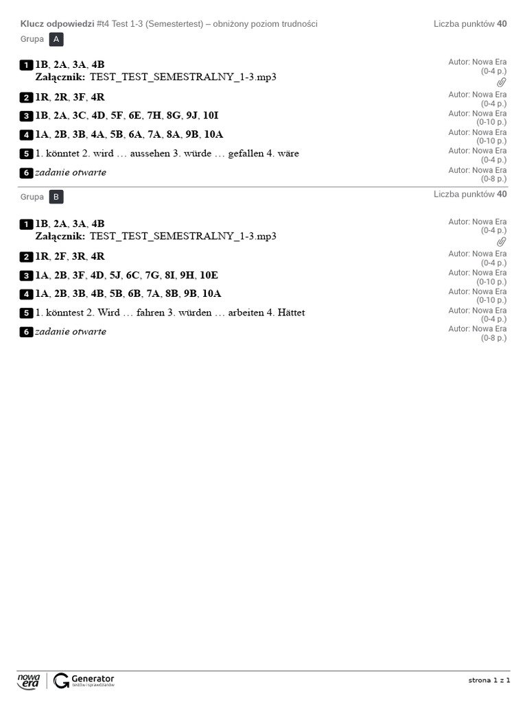 #t4 Test 1-3 (Semestertest) – obniżony poziom trudności Klucz ...