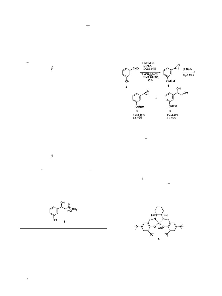 Phenylephrine Hydrochloride | PDF | Enantioselective Synthesis ...