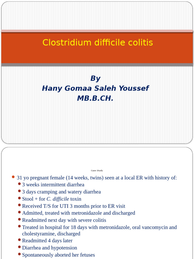 Clostridium Difficile Colitis | PDF | Ulcerative Colitis | Probiotic