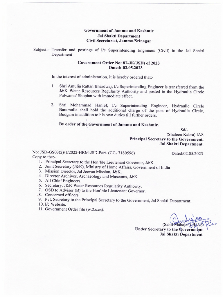 Government Order No 87 of 2023 | PDF