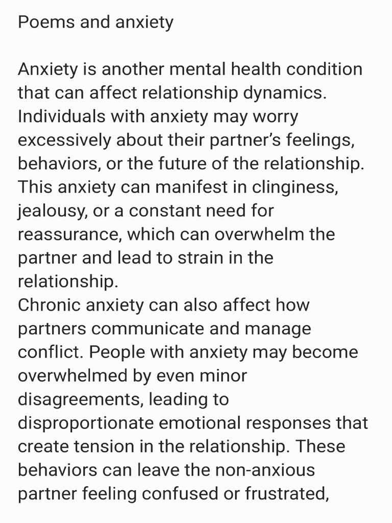 Poem on anxiety essay | PDF