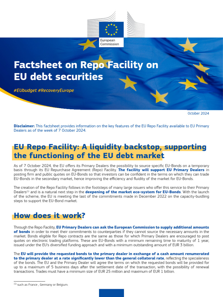 Factsheet - Repo Facility - Copie | PDF | Repurchase Agreement | Bonds (Finance)