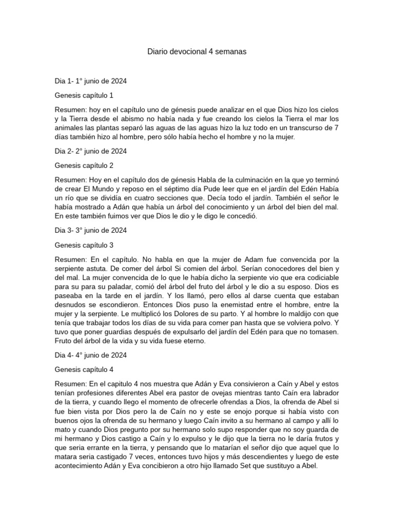 Diario devocional 4 semanas | PDF | Abrahán | Jacob