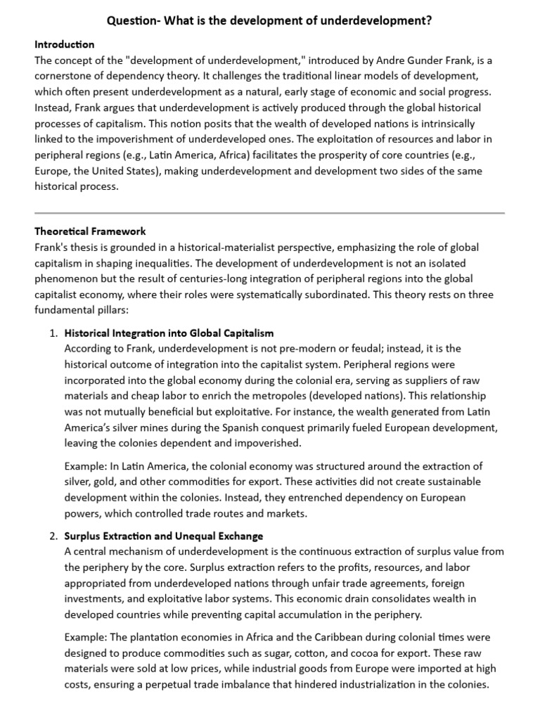 Development of Underdevelopment | PDF | Capitalism | Exports