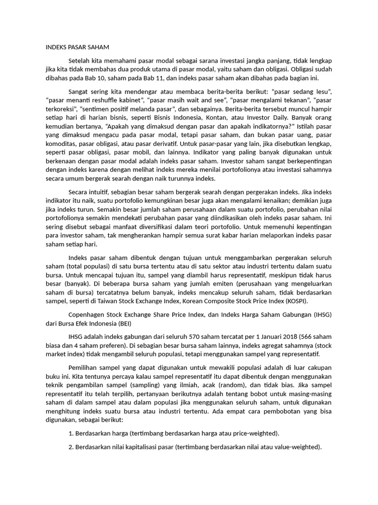 Indeks Pasar Saham | PDF