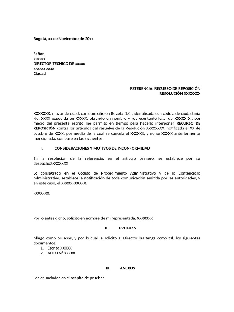 Recurso de Reposición Ejemplo 3 | PDF